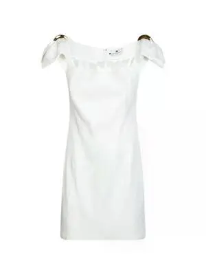 Elisabetta Franchi Off-the-shoulder Mini Dress With Golden Bow Detail