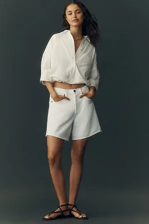 Maeve Mabel Bubble-hem Oxford Shirt Top