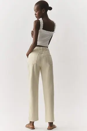Closed High-rise Slim Straight-leg Jeans - Soft Lemon