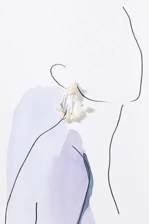 Anthropologie Beaded Floral Fringe Drop Earrings