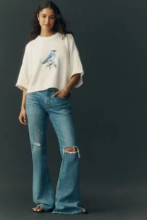 Anthropologie Goldie Cotton Short-sleeve Sweater