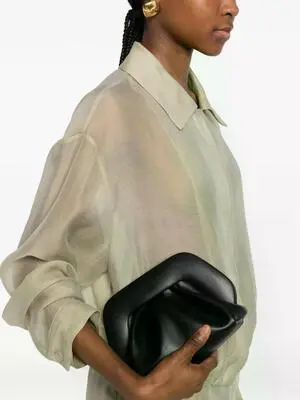 THEMOIRE Small Bios Ruched-top Clutch Bag - Black