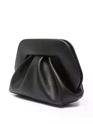 THEMOIRE Small Bios Ruched-top Clutch Bag - Black