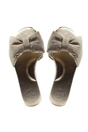 SOLEI SEA Rafie Bow Slide Sandals - Bronze