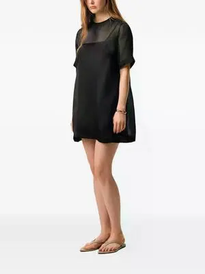 AMI Paris Silk Organza Trapeze Mini Dress