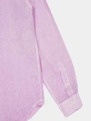 120% Lino Lilac Soft Fade Linen Shirt - Pink