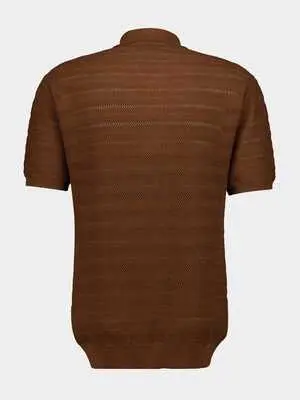 Frescobol Carioca Vidal Cotton Jacquard Polo - Brown