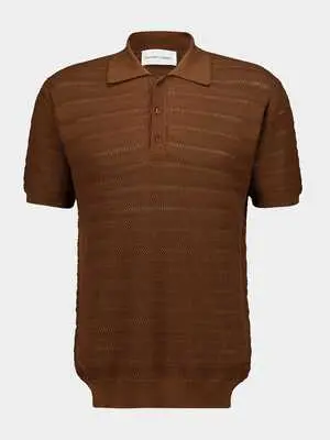 Frescobol Carioca Vidal Cotton Jacquard Polo - Brown