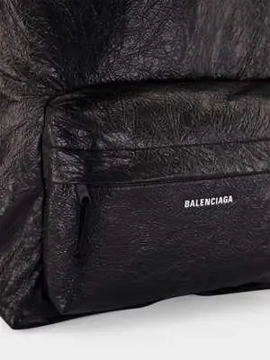 Balenciaga Explorer Leather Backpack - Black