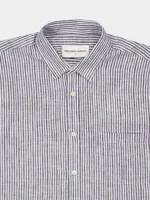 Frescobol Carioca Navy Telles Linen Shirt - Blue
