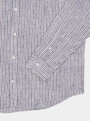 Frescobol Carioca Navy Telles Linen Shirt