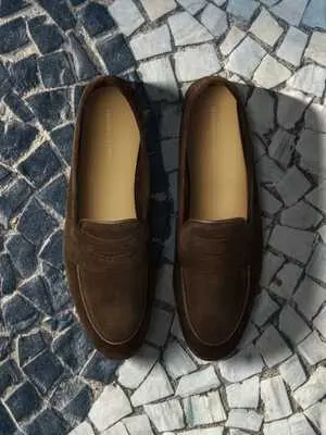 Frescobol Carioca Leme Suede Slippers - Brown