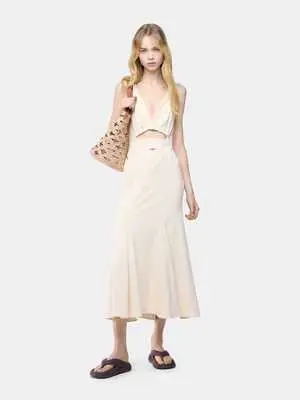 Rabanne Ivory Cut-out Viscose Jersey Midi Dress - Beige