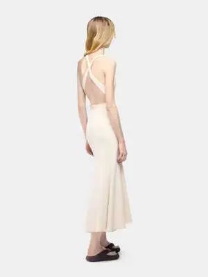 Rabanne Ivory Cut-out Viscose Jersey Midi Dress - Beige