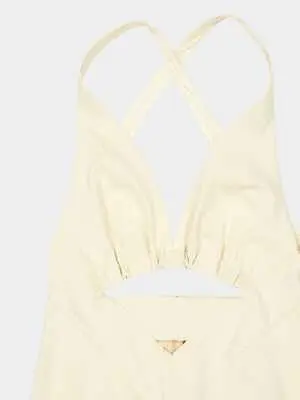 Rabanne Ivory Cut-out Viscose Jersey Midi Dress - Beige