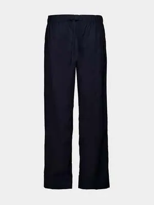 Frescobol Carioca Navy Luan Tropical Wool Trousers - Blue
