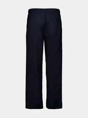 Frescobol Carioca Navy Luan Tropical Wool Trousers - Blue