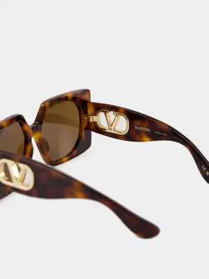 Valentino Garavani Vain Bold Tortoiseshell Sunglasses - Brown