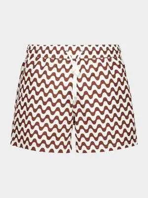 Frescobol Carioca Copacabana Print Swim Shorts - Brown