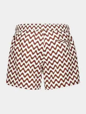 Frescobol Carioca Copacabana Print Swim Shorts - Brown
