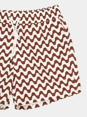 Frescobol Carioca Copacabana Print Swim Shorts - Brown