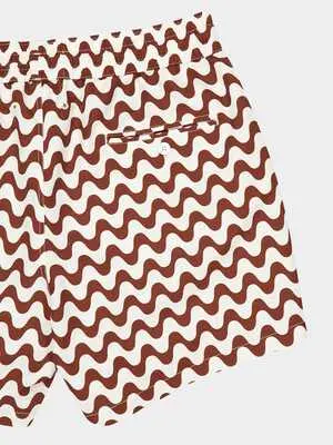 Frescobol Carioca Copacabana Print Swim Shorts - Brown