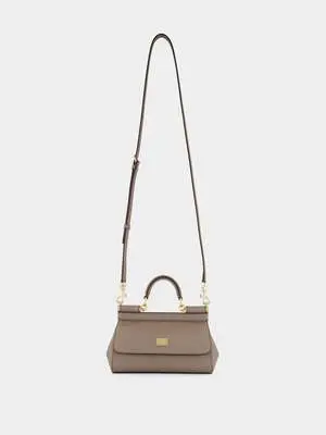 Dolce & Gabbana Sicily Mini Leather Handbag - Beige