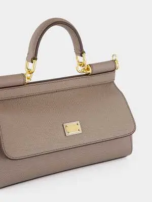 Dolce & Gabbana Sicily Mini Leather Handbag - Beige