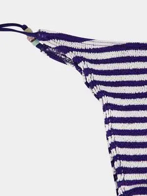 Bond Eye Beaded Tie-side Bikini Brief - Blue