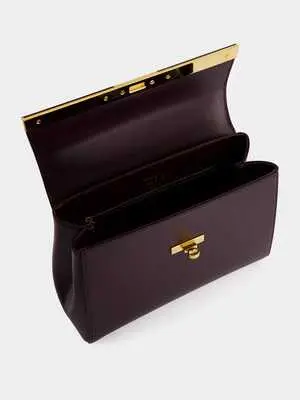 Dolce & Gabbana Marlene Handbag In Palmellato Calfskin - Burgundy