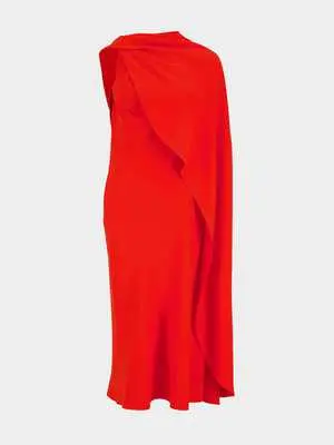 Balenciaga Draped Maxi Dress - Red