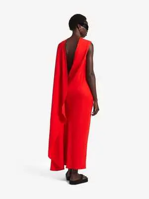 Balenciaga Draped Maxi Dress - Red