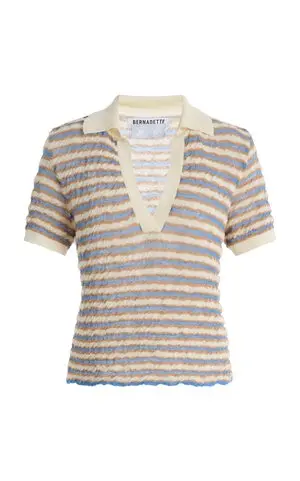 Bernadette Ophelia D Virgin Wool Polo Top - Stripe