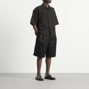 Studio Nicholson Sanko Cotton Linen Boxy Shirt - Black