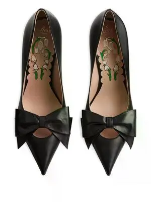 Valentino Garavani Kidskin 100mm Bow Pumps - Black
