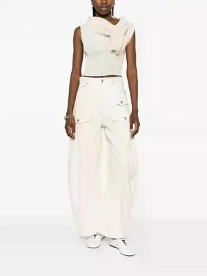 Sportmax Ecru Patch Pocket Jeans