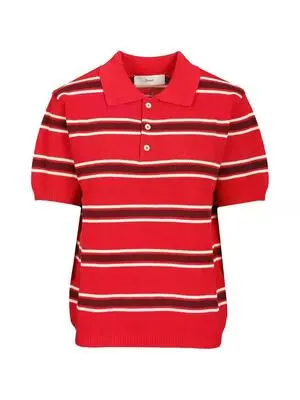 DUNST Striped Polo Shirt - Red
