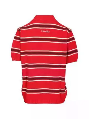 DUNST Striped Polo Shirt - Red