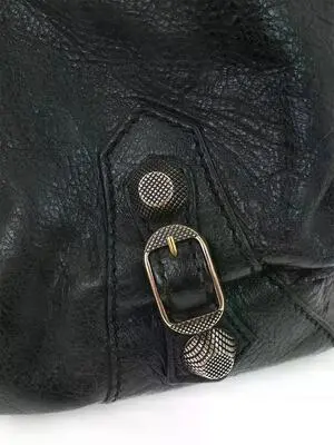 Balenciaga 2010s Pompon Leather Tote Bag - Black