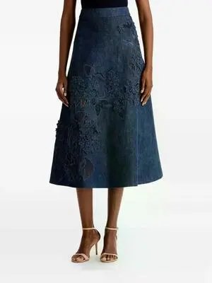 Tiger Print Jacquard Midi Skirts