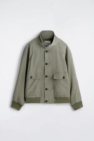 Cos Twill Blouson Jacket With Mock Neck