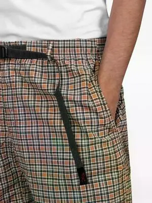 Gramicci Belted Check Pattern Shorts - Neutrals