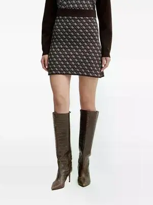 Guess Logo-print Mini Skirt - Brown