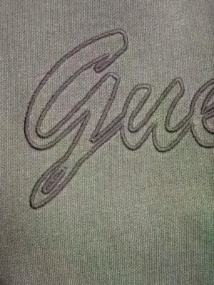 Guess Logo-embroidered Hoodie - Grey