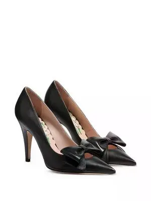 Valentino Garavani Kidskin Bow Detail Pumps 100mm - Black
