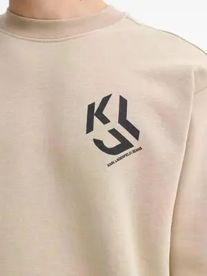Karl Lagerfeld Monogram Patch Crewneck Sweatshirt - Neutrals