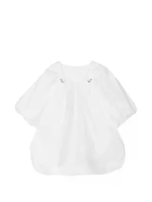 JNBY Pleated V-neck Blouse - Neutrals