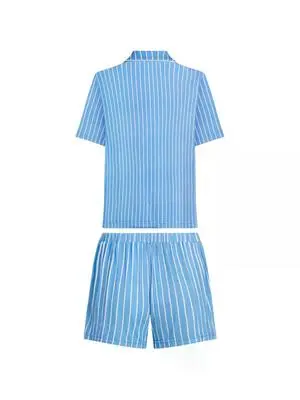 Karl Lagerfeld Pinstripe Button Pyjama Set - Blue