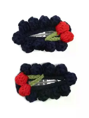 Stine Goya Cherry Knitted Hair Clip - Blue