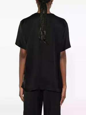 ERMANNO FIRENZE Floral-embroidery V-neck Top
